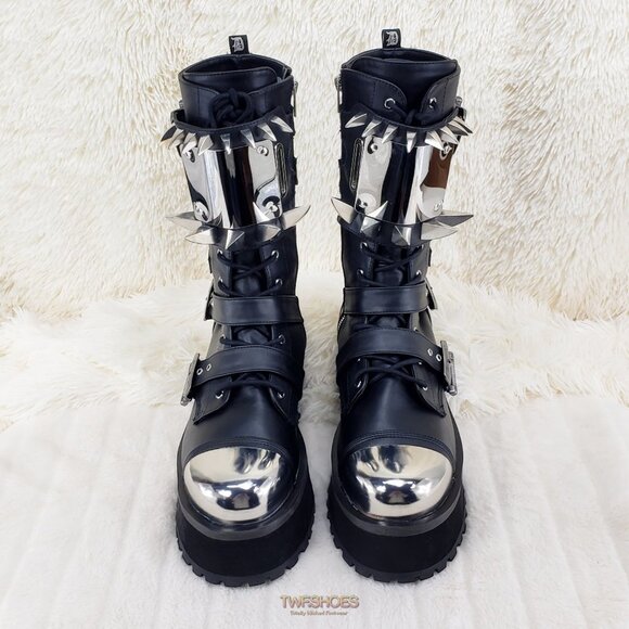 Demonia | Shoes | Gravedigger Goth Punk Heavy Metal Spiked Boots ...